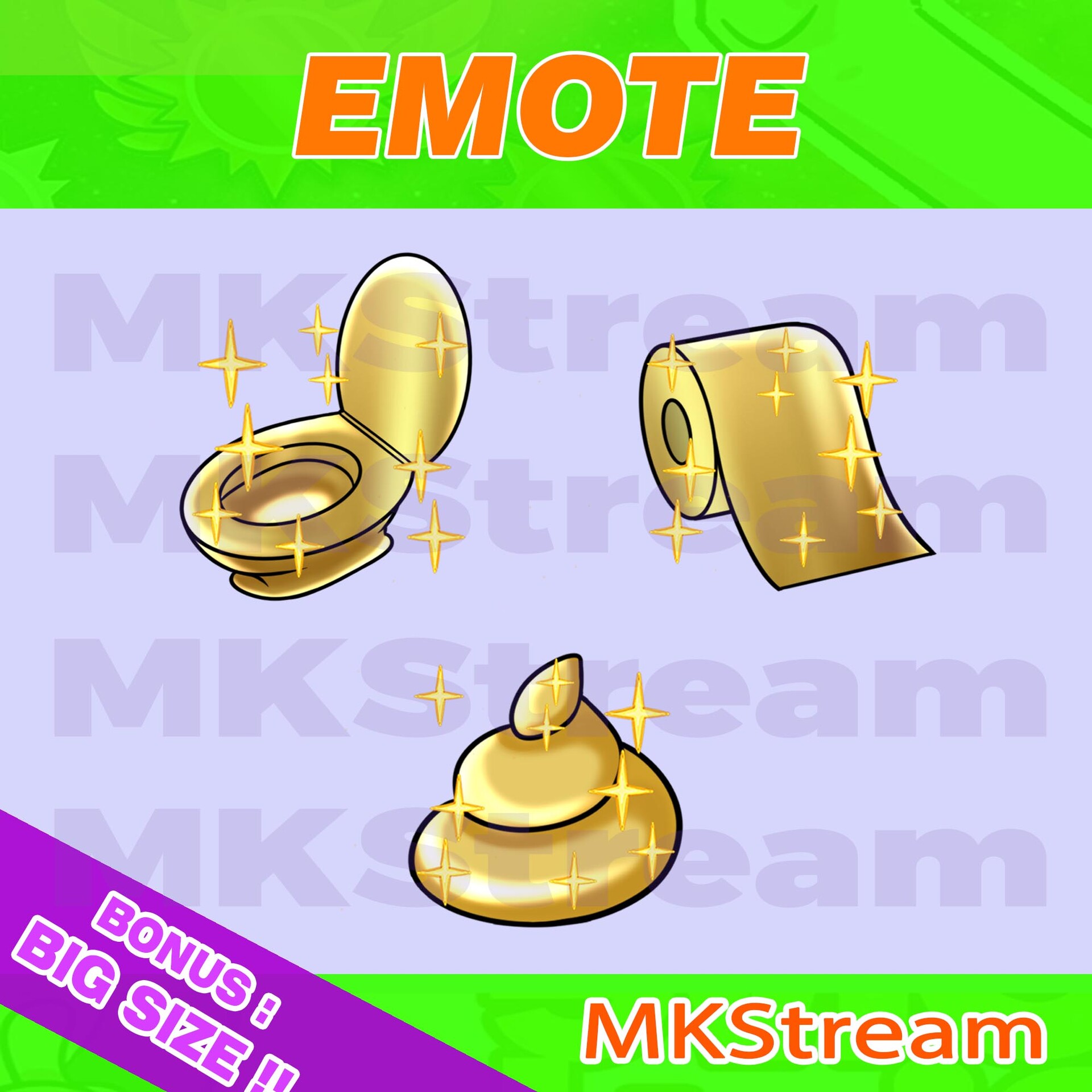 ArtStation - Twitch emotes golden toilet poo pack