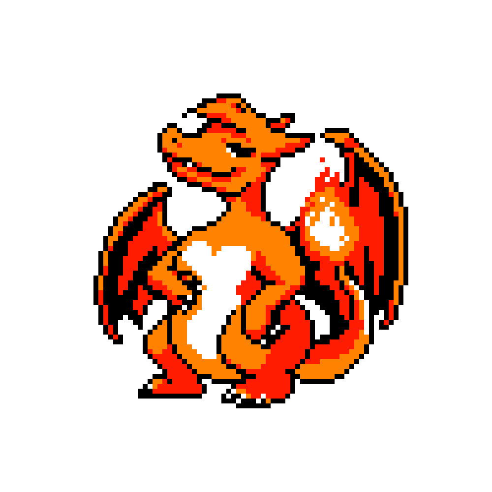 dark charizard pixel art
