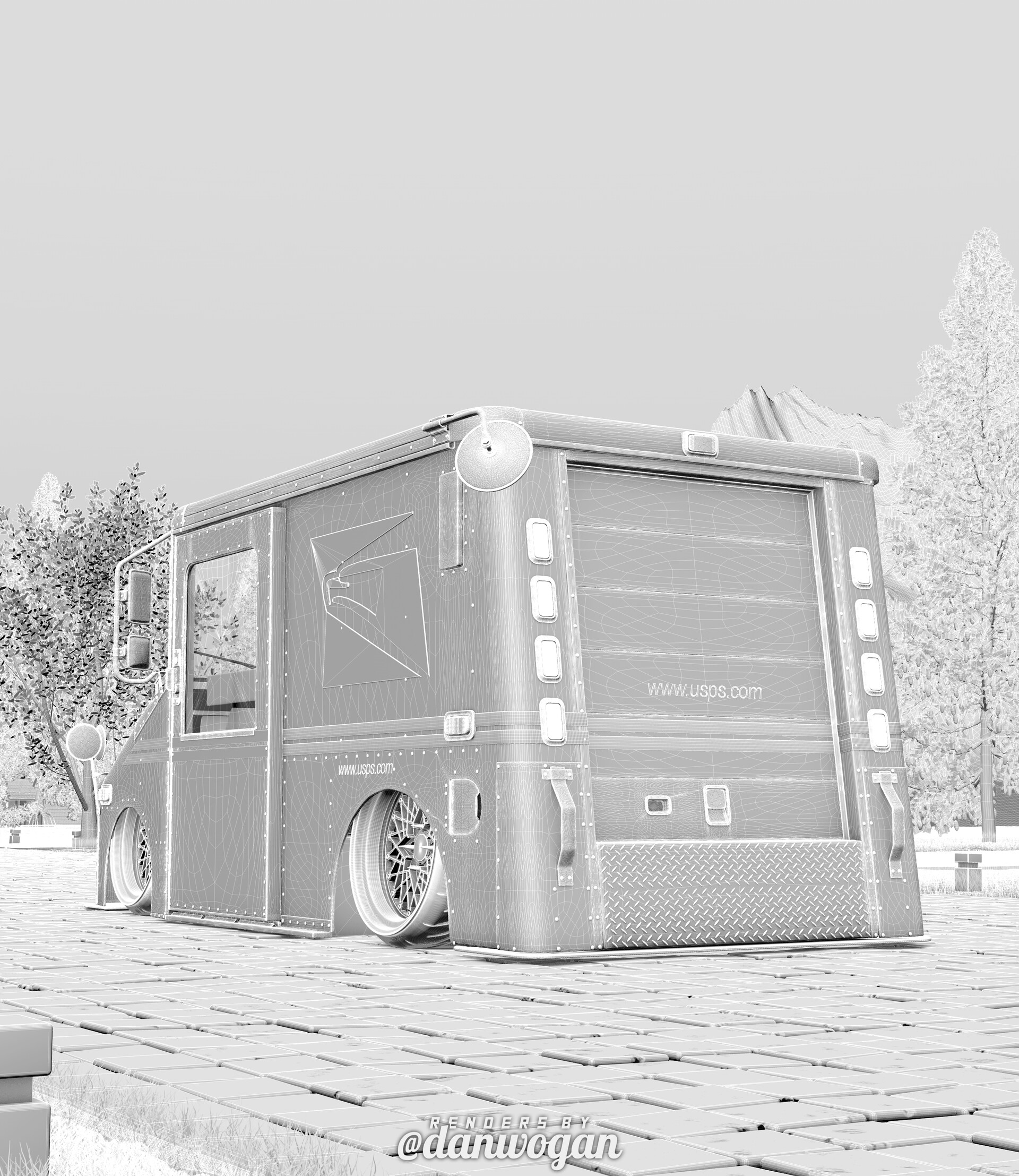 Daniel Wogan - Stanced USPS Mail Truck 3D Render