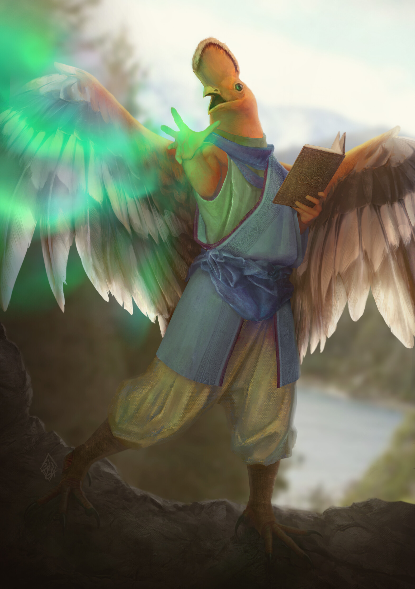 ArtStation - Binuhay - Aarakocra Warlock