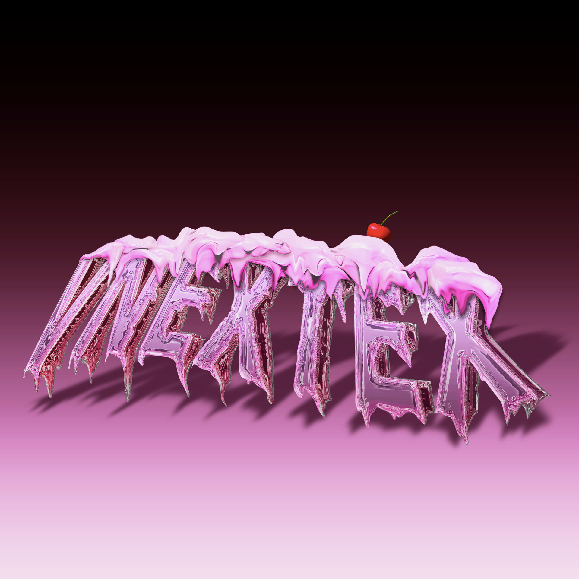 ArtStation - 3D Ice Cream T-Shirt Chrome Type Logo Design