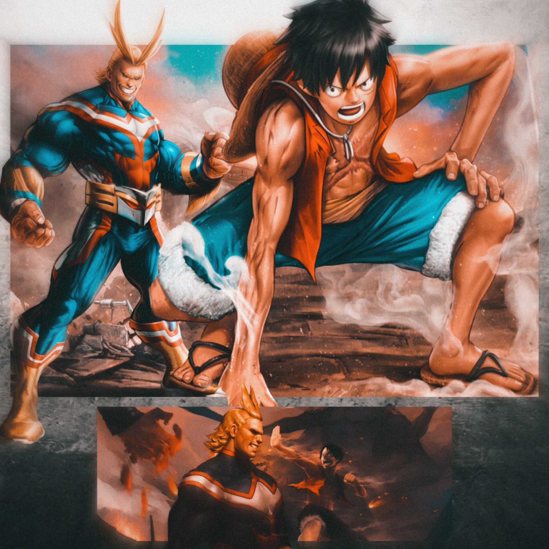 ArtStation - Monkey D. Luffy VS All-Might