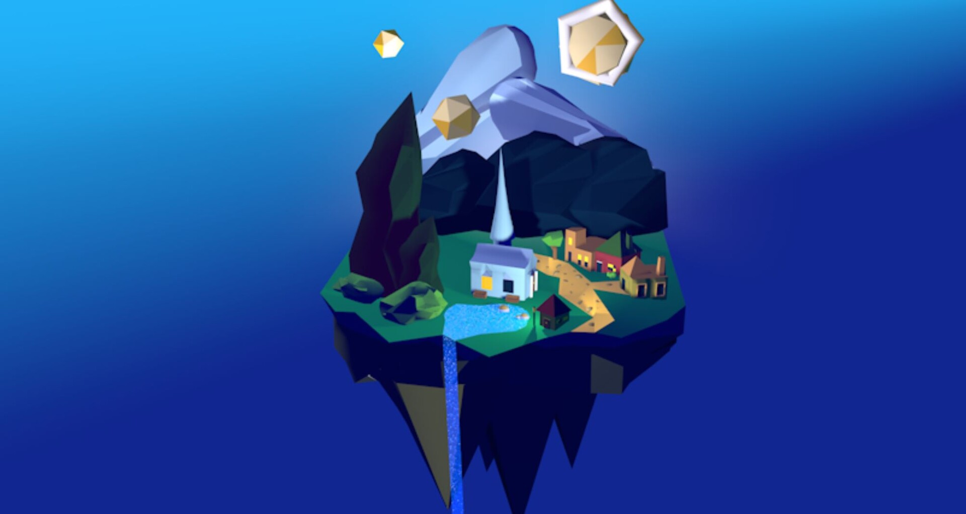 ArtStation - Low-Poly Starry Night Island