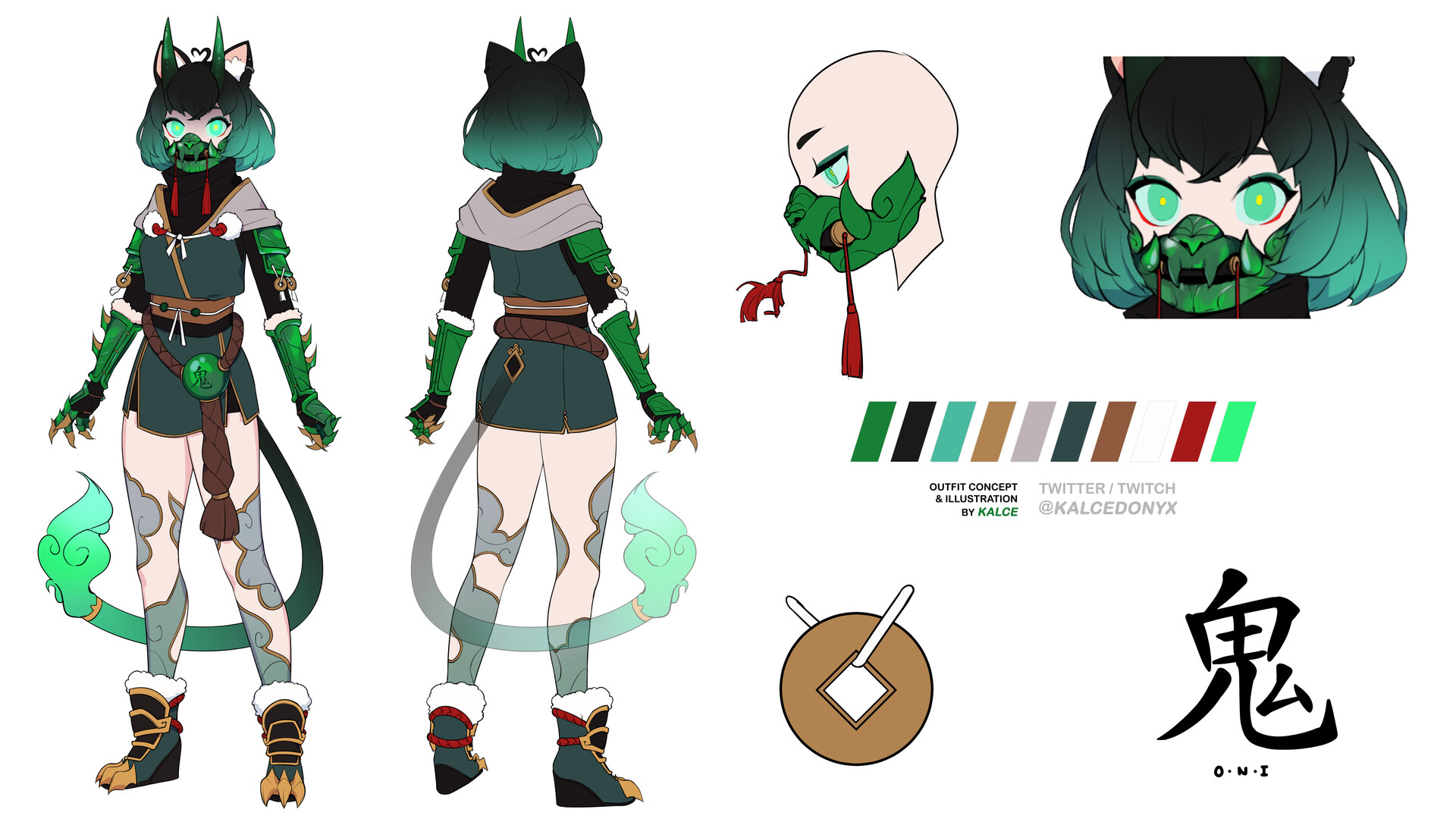 ArtStation - Girl_dm Jade Oni Outfit Design