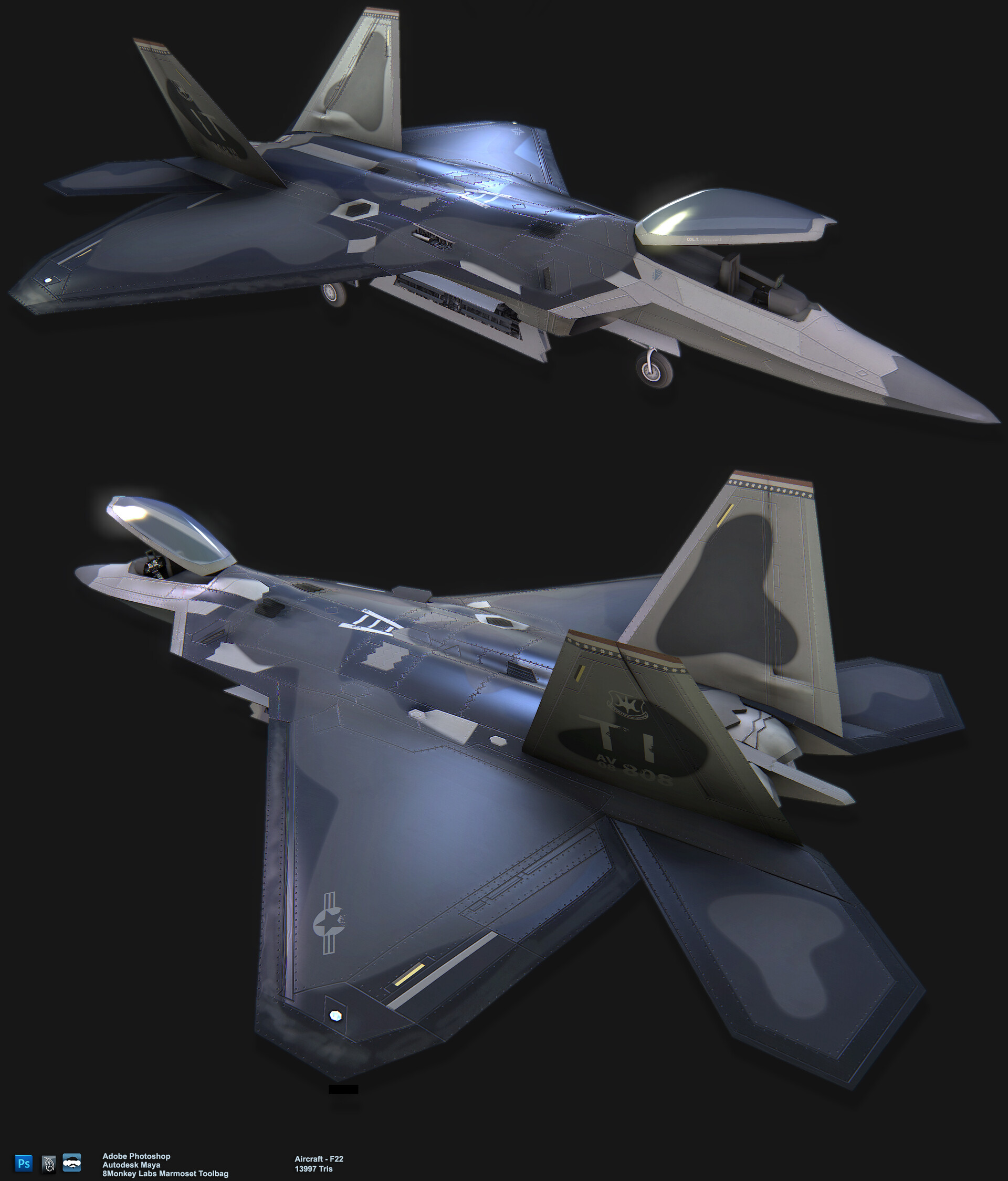 ArtStation - Personal - F22 Fighter Aircraft