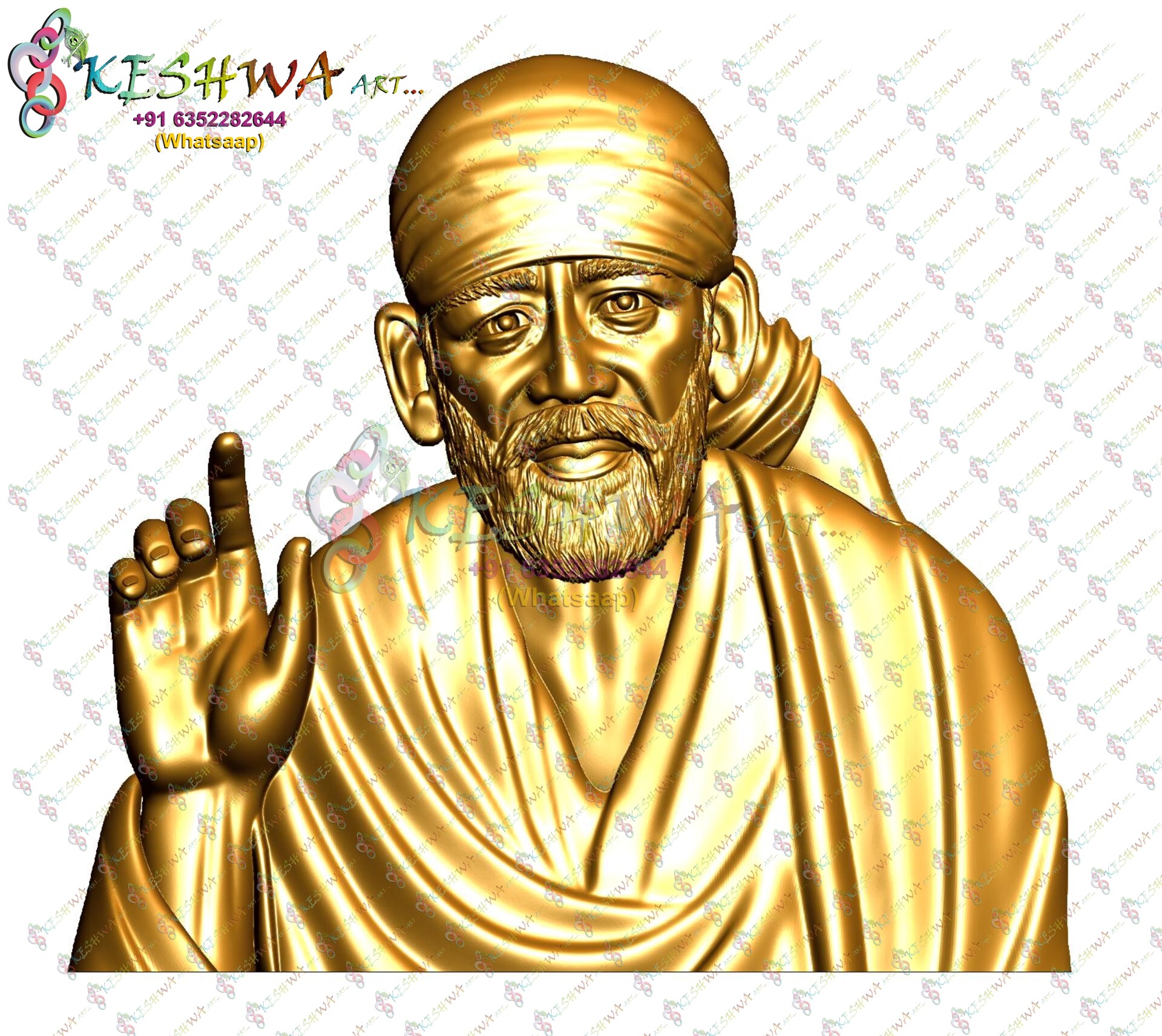 ArtStation - sai baba 3d stl model bas relief