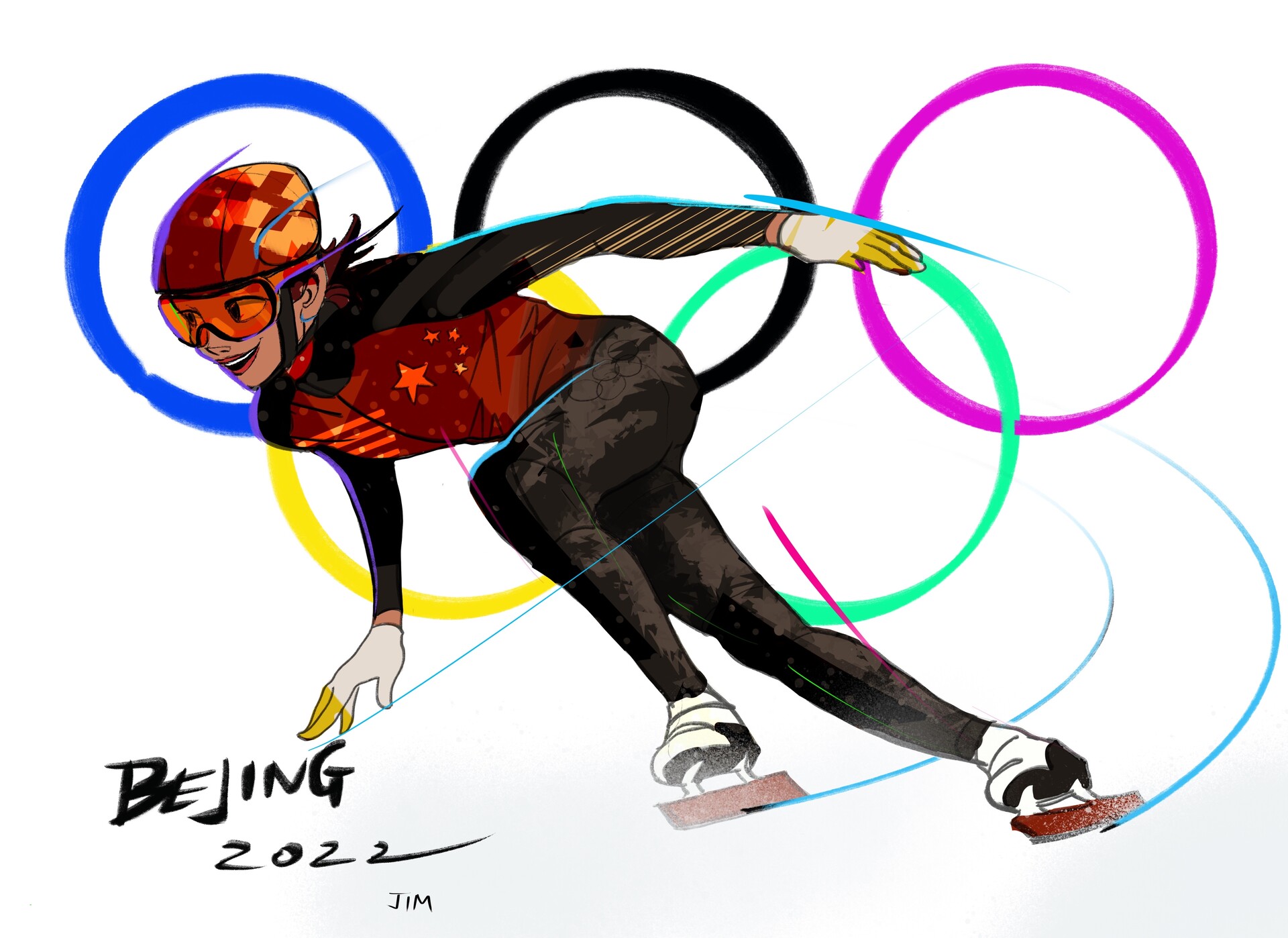 ArtStation - Sketch for 2022 Beijing Winter Olympics