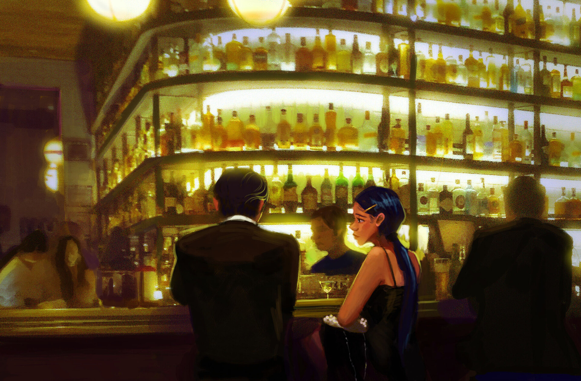 ArtStation - Bar Scene Illustration