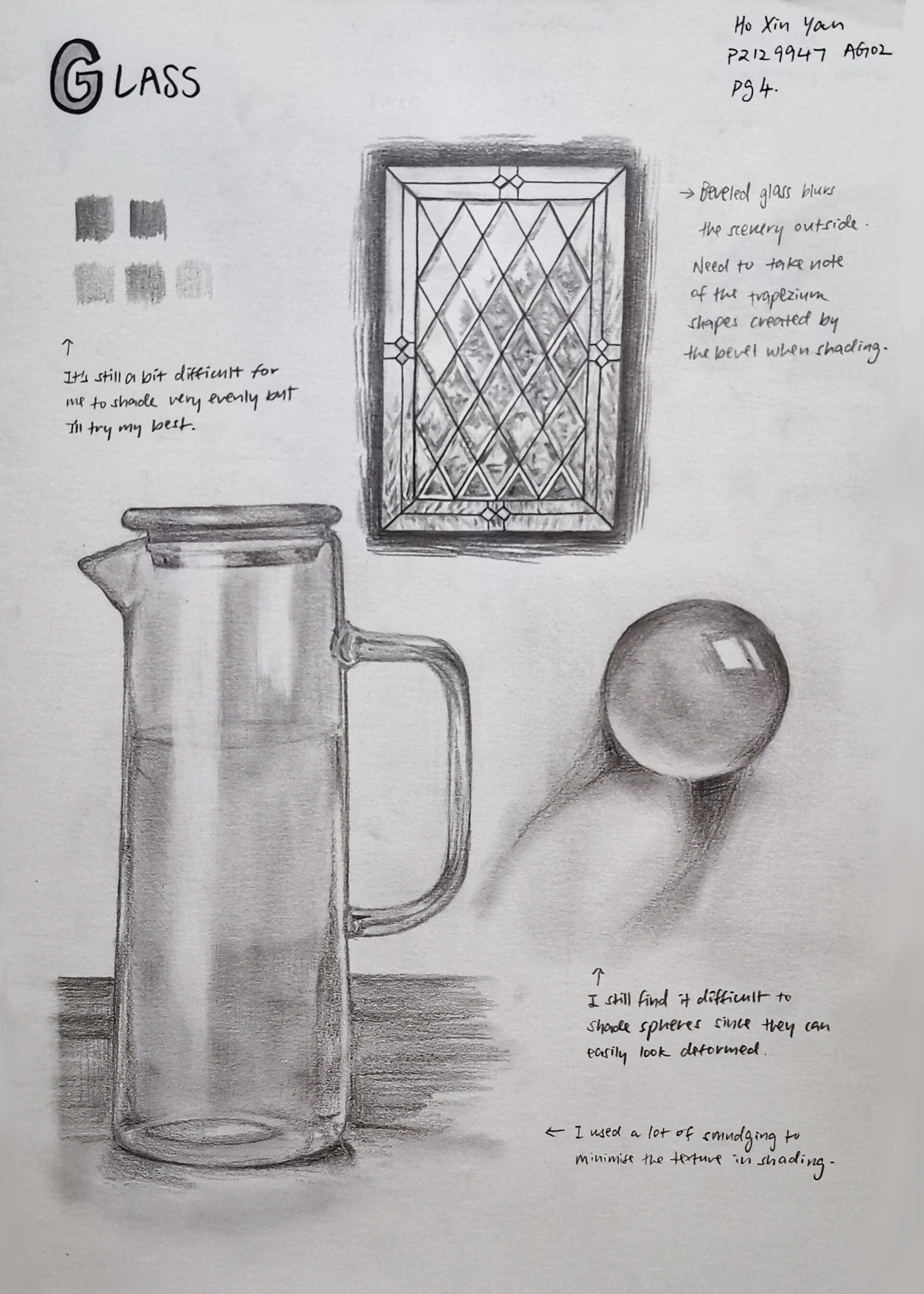 Ho Xin Yan - Texture studies and Perspective practice