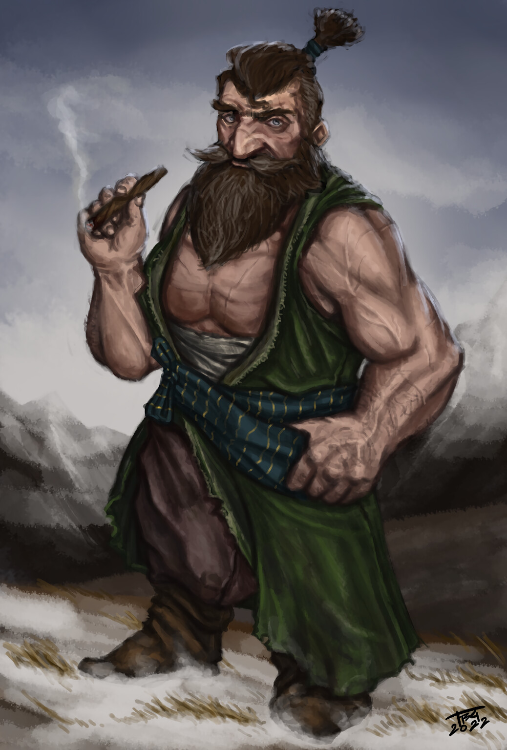 ArtStation - DnD Portrait | Grimnir Oakfist, dwarven monk