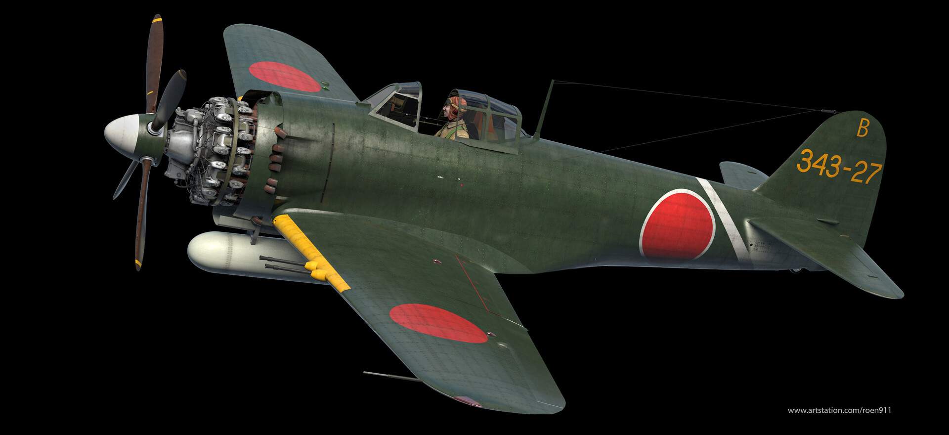 ArtStation - N1K2-J Shiden-kai 3d model