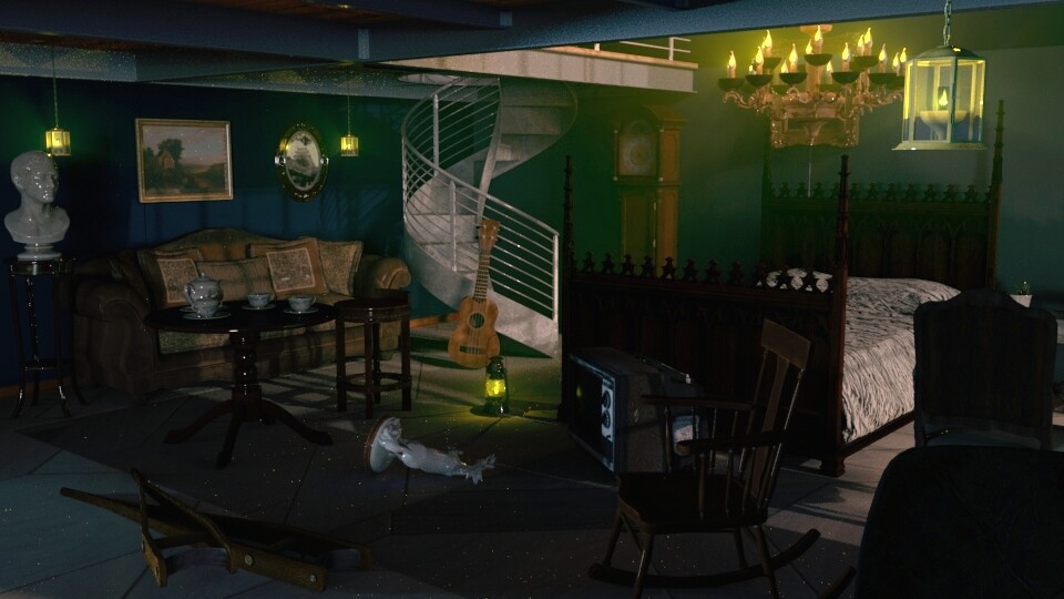 ArtStation - Night interior lighting