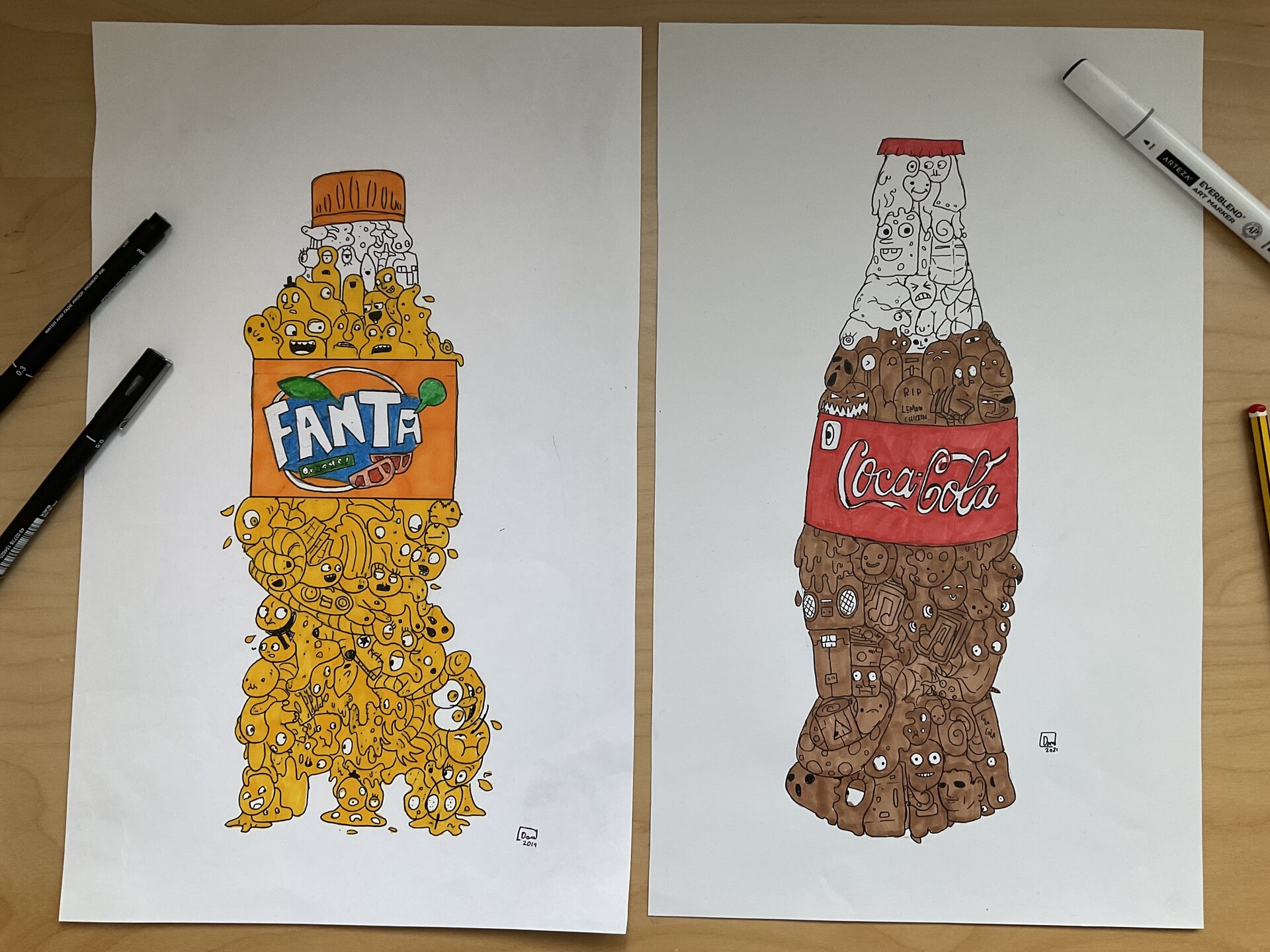 ArtStation - Doodle bottles