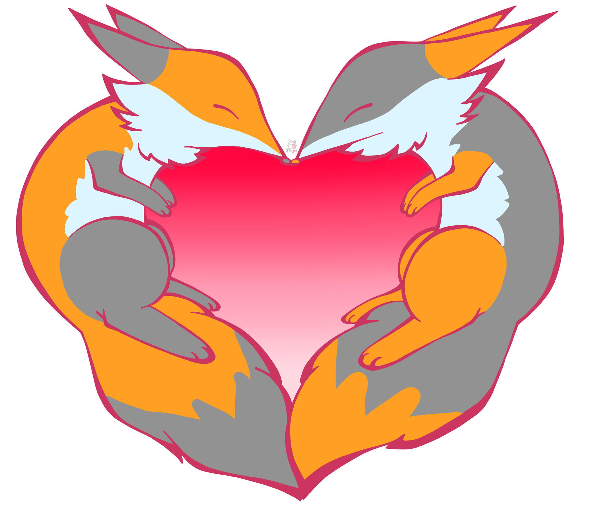 fox in love coloring pages