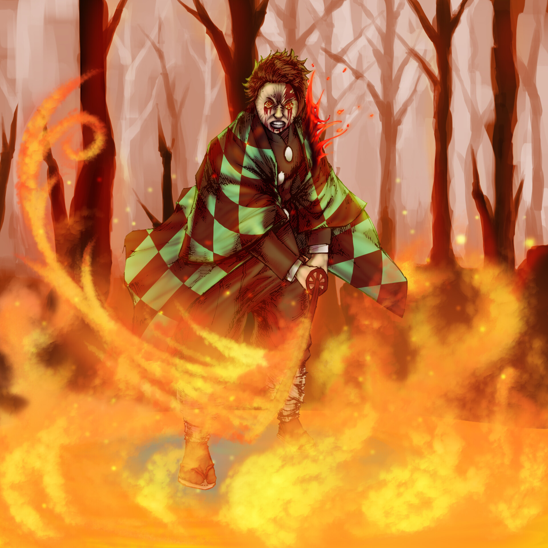 ArtStation - Tanjiro Kamado, The First breath slayer