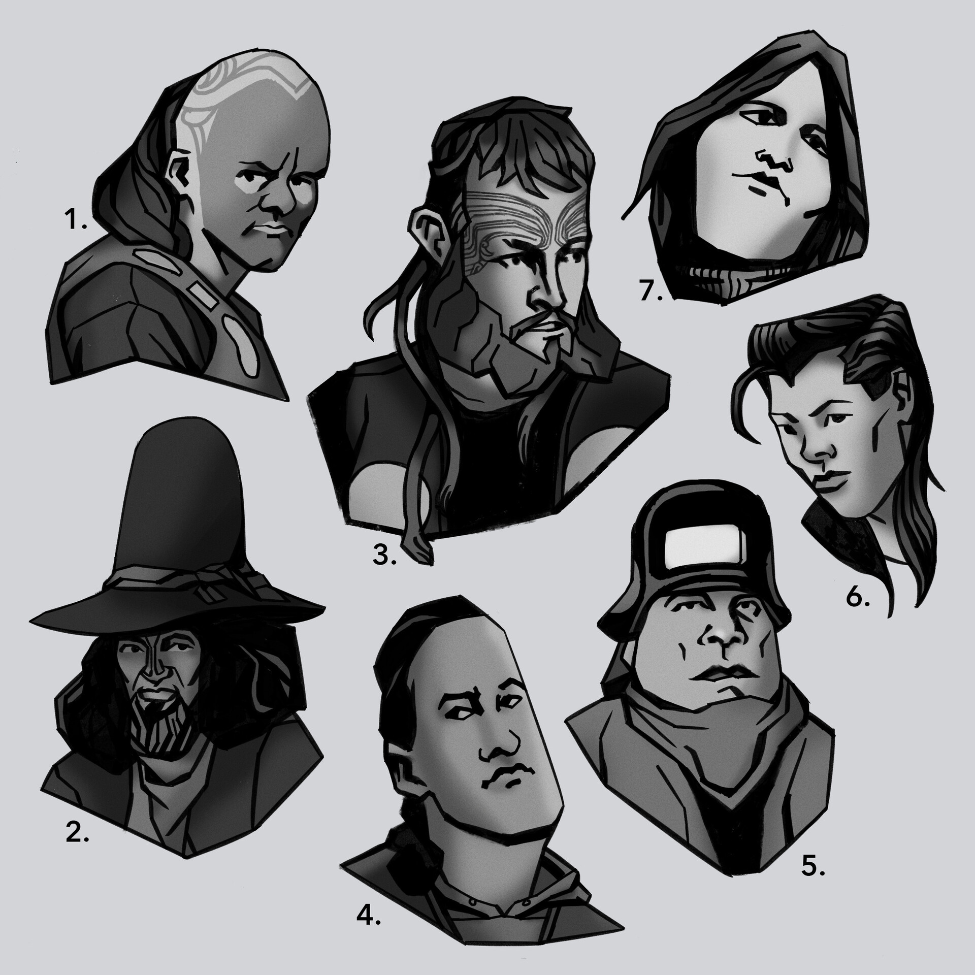 ArtStation - CDA - Biker Head Studies