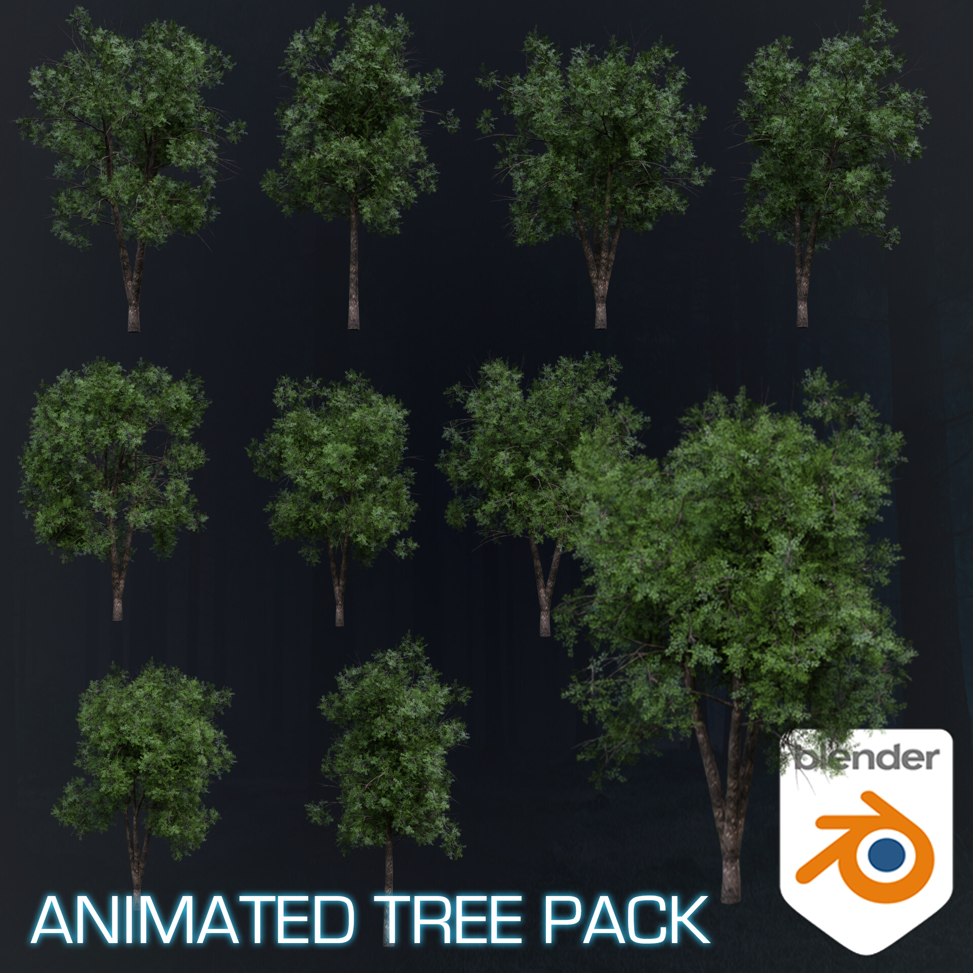 3D Tudor - Blender 3 Massive Realistic Animated Tree Pack