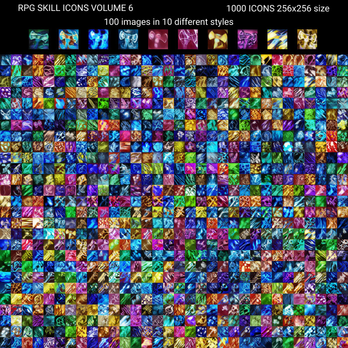 ArtStation - 1000 RPG SKILL ICONS 256×256 VOLUME 6