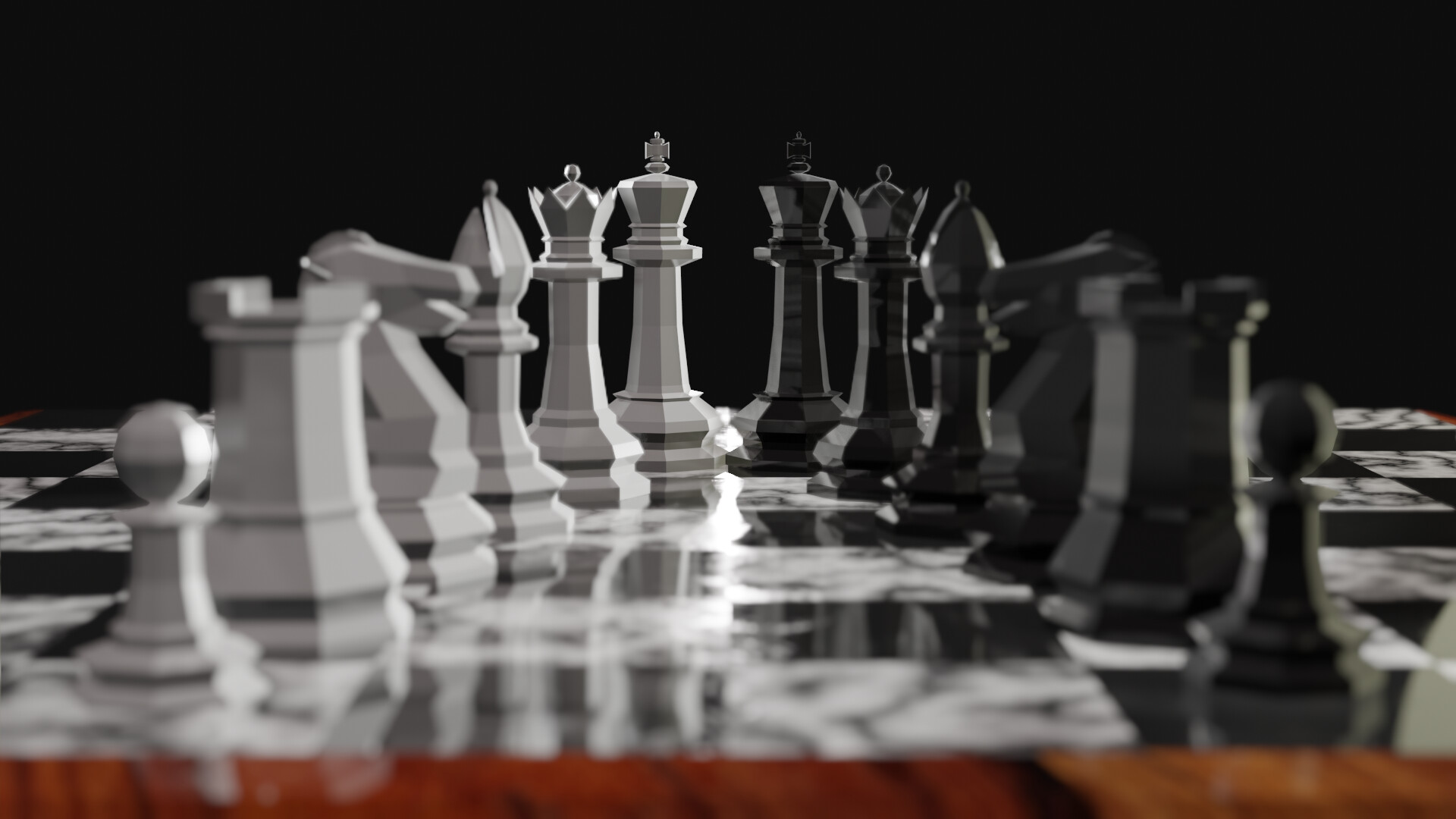 ArtStation - Low-poly chess set