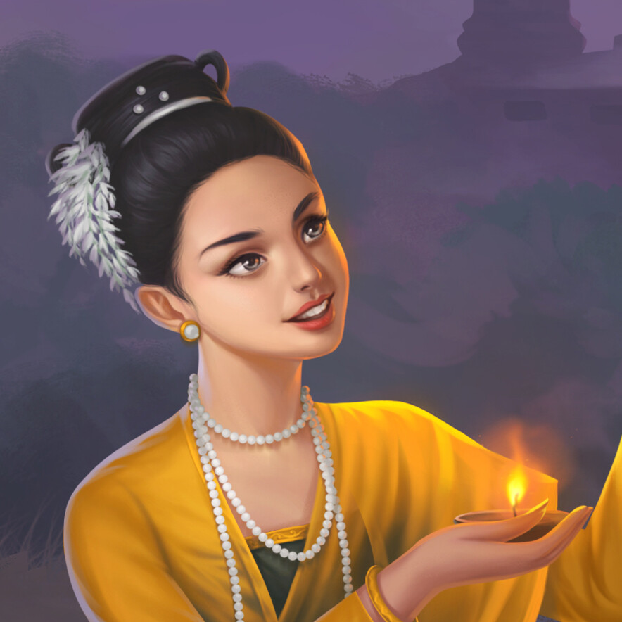 Aung Kyaw Khin - Rakhine Cultural Digital Paintings