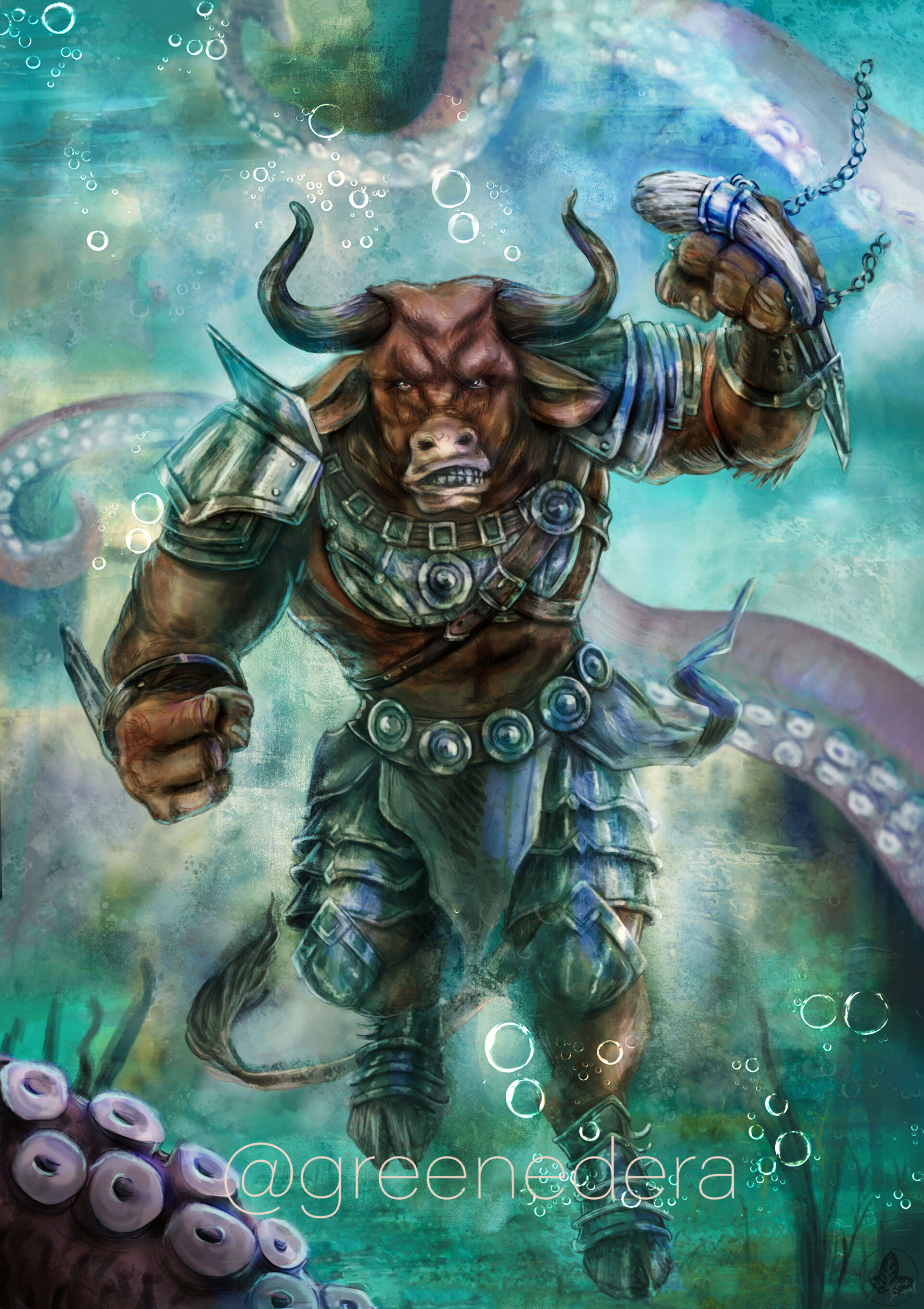 ArtStation - Minotaur - underwater charge