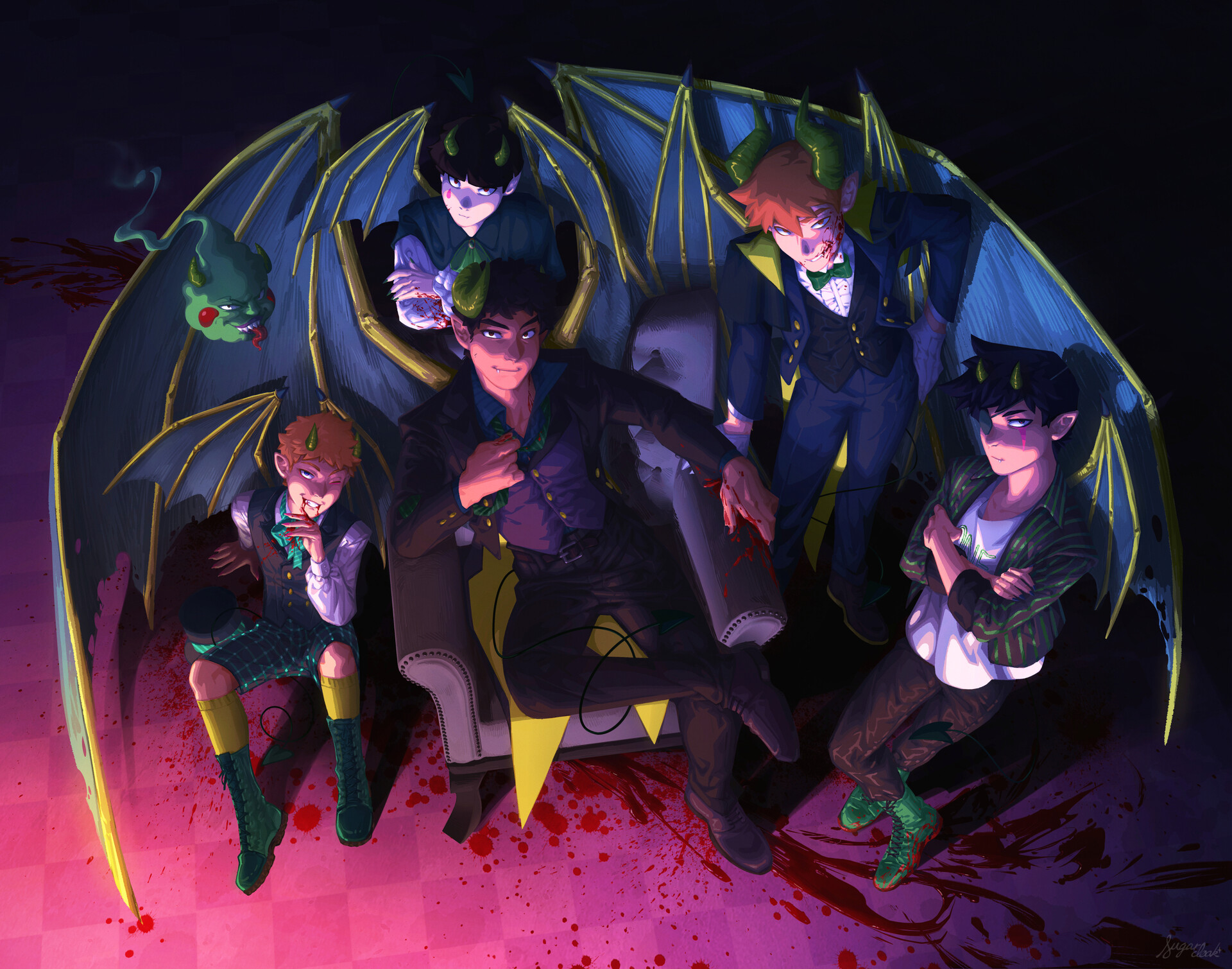 ArtStation - Mob Psycho 100 Halloween Illustration