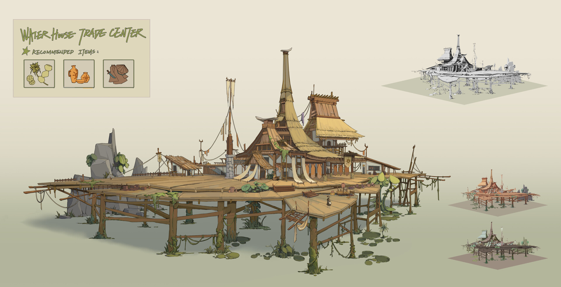 ArtStation - Water Village Architecture Design