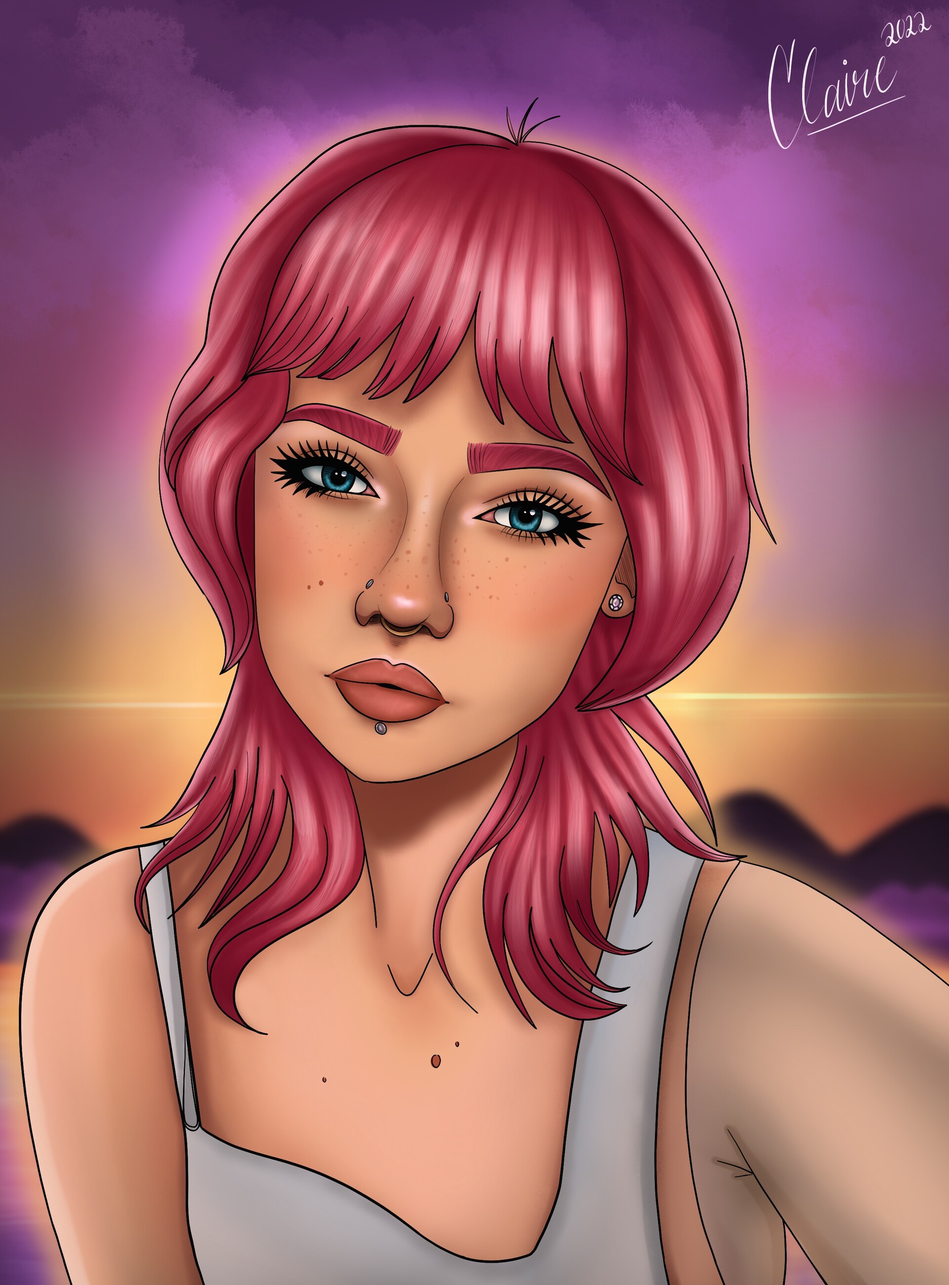 ArtStation - "Pink Mullet, Pretty Sunset"