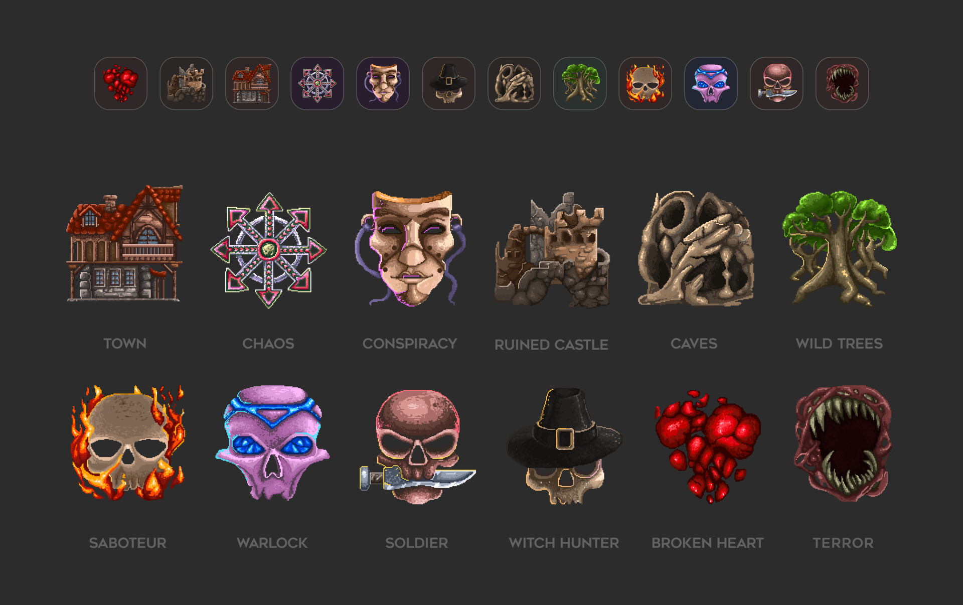 ArtStation - Pixel Art Icons for the "Lovecraft: The Musical" Upcomming ...