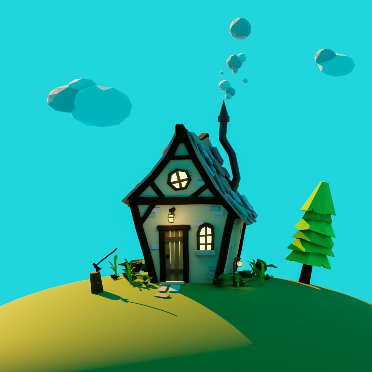 Manu - Low-Poly Cottage Hill