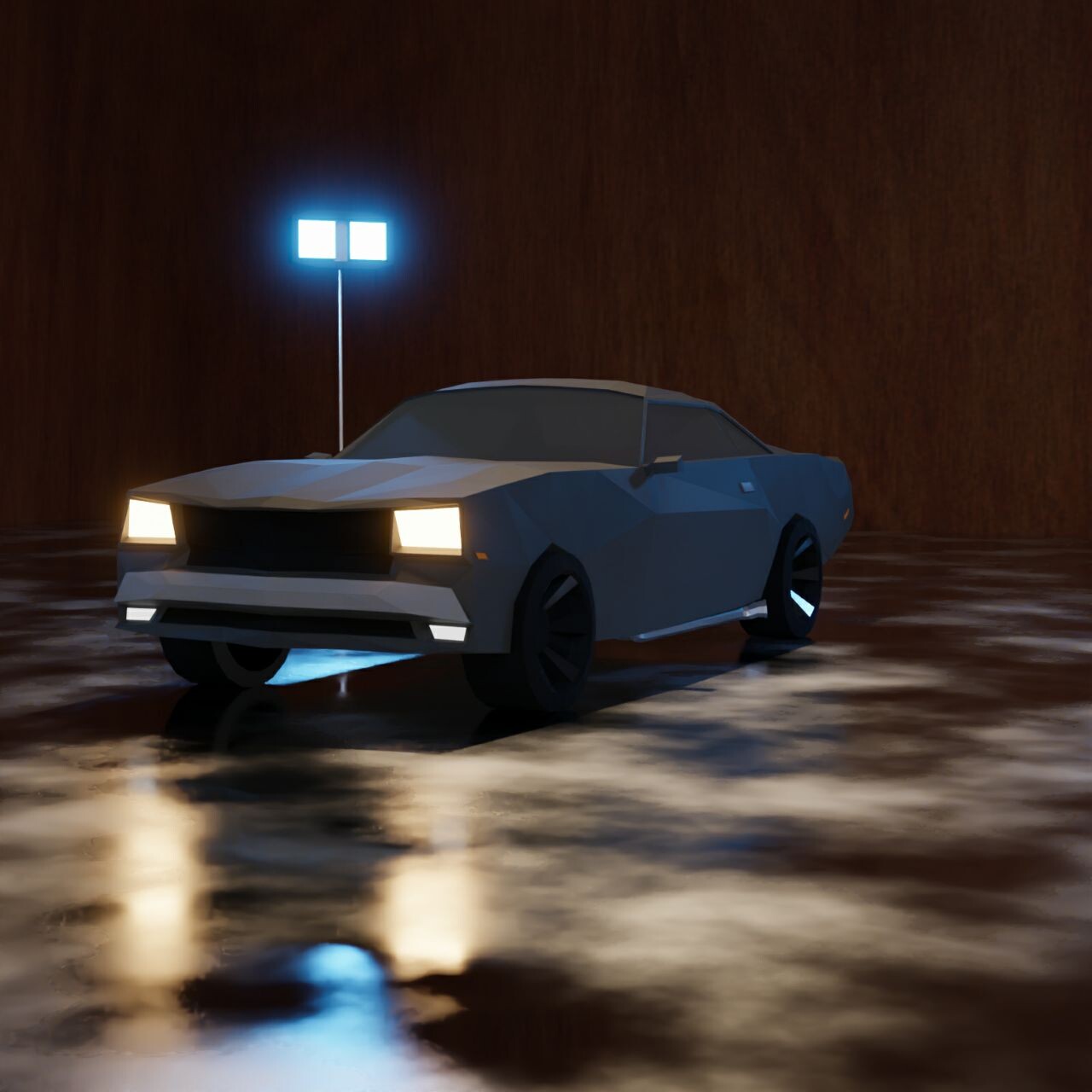 ArtStation - Low-Poly Mustang