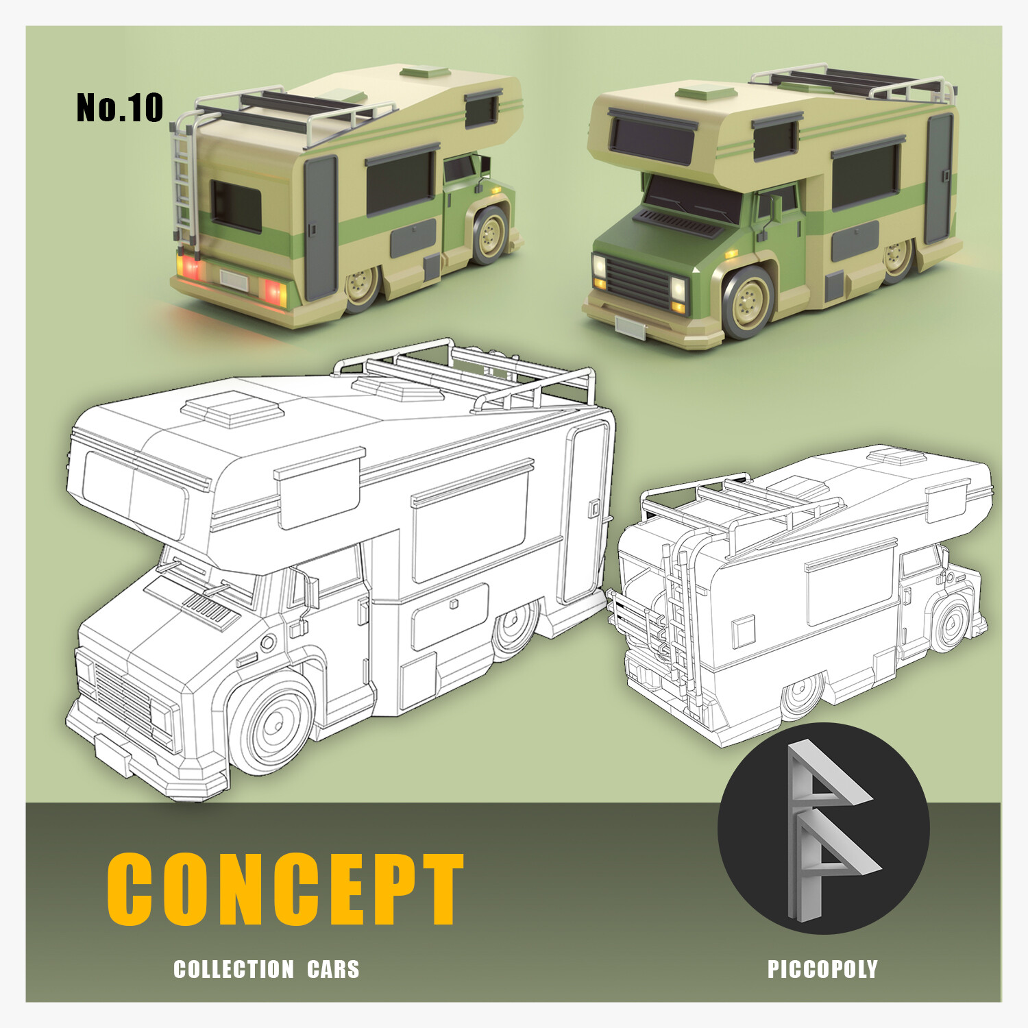ArtStation - concept low poly fantasy cars