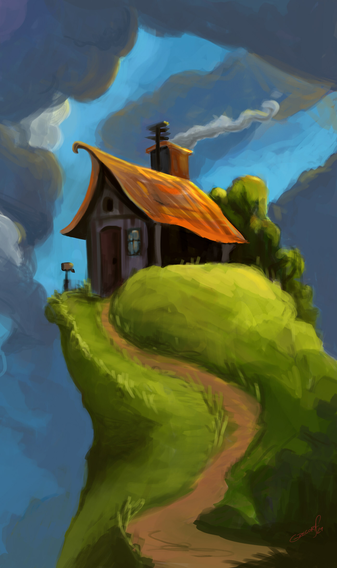 ArtStation - "isolated house" fantasy sketch
