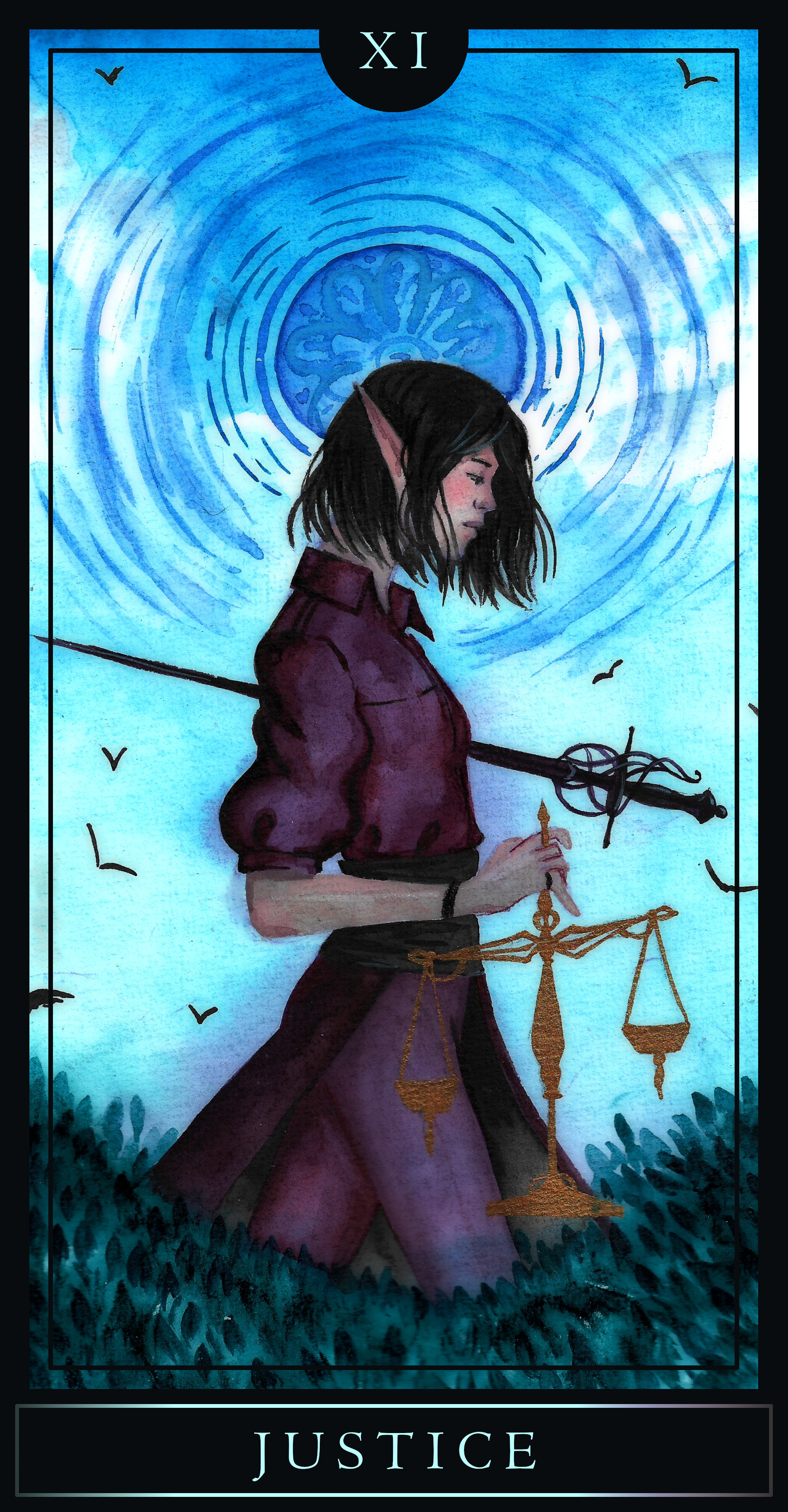 ArtStation - Justice Tarot Card Design