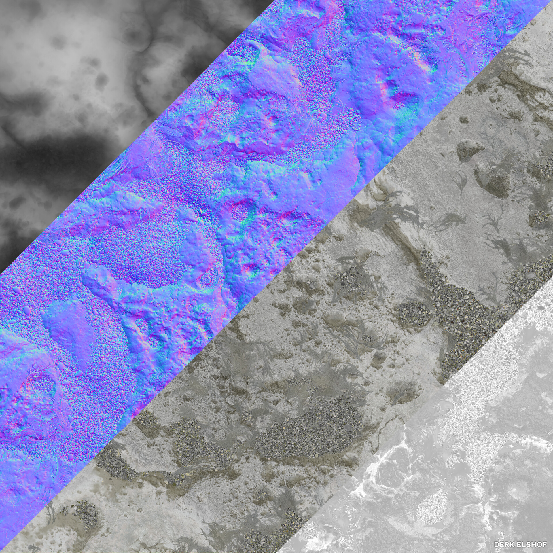 Derk Elshof - Coral Beach Biome - Material Study