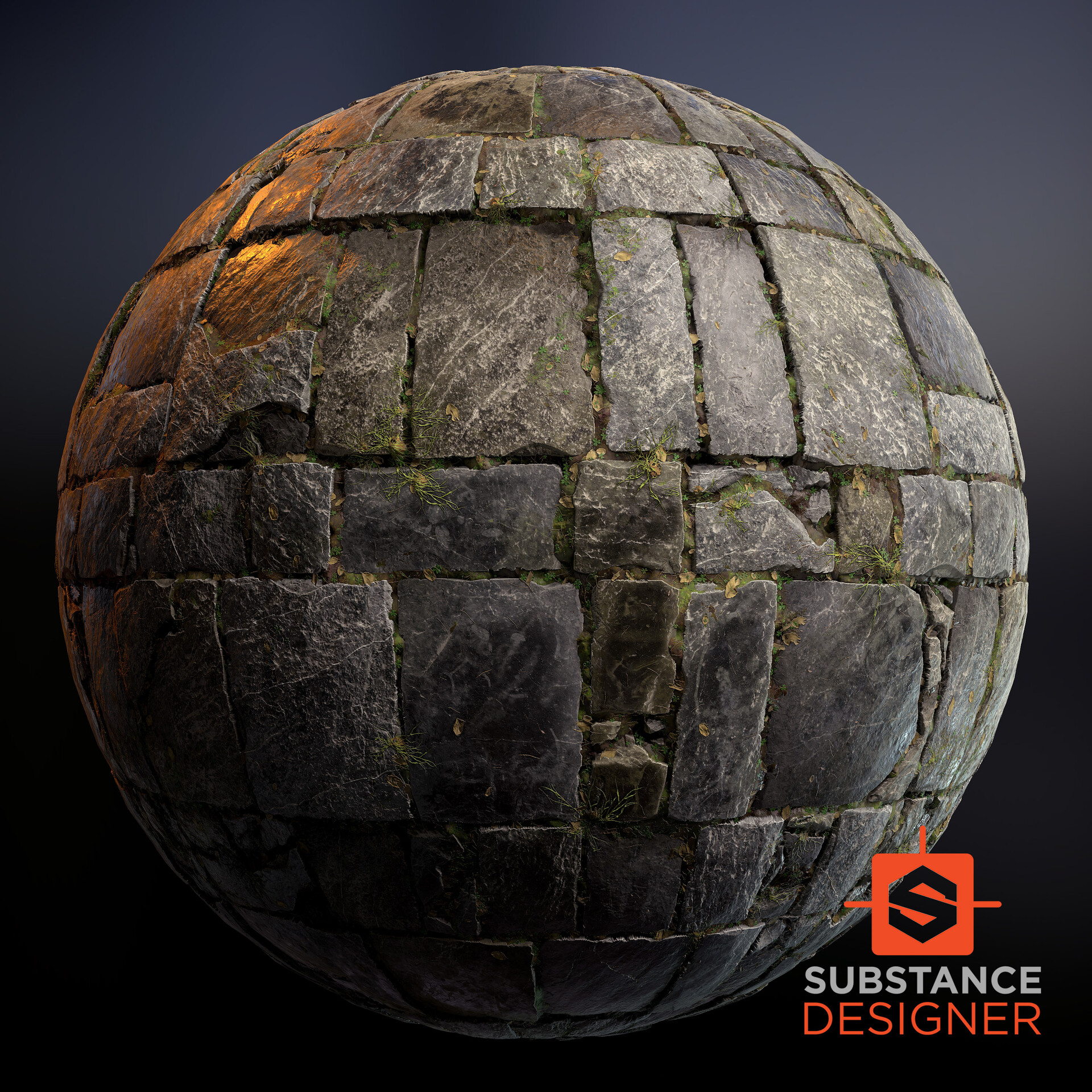 ArtStation - Ancient Town Slate Floor - Substance material