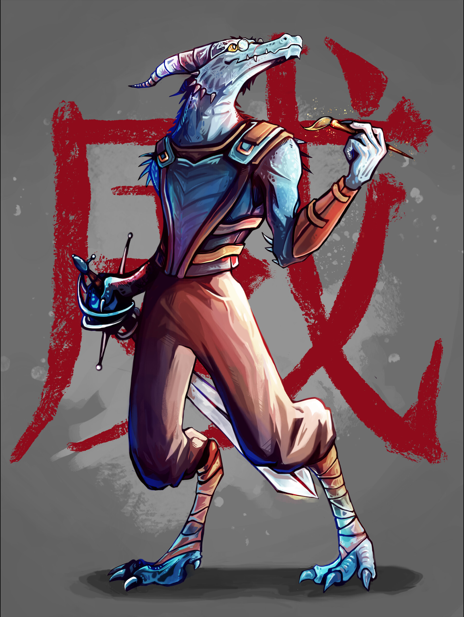 ArtStation - DnD character - Silver Dragonborn