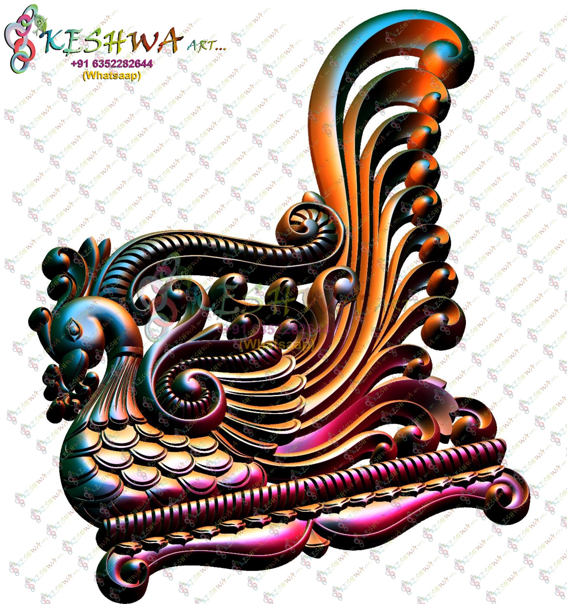 ArtStation - peacock chair hand carved cnc 3d model for wood working ...
