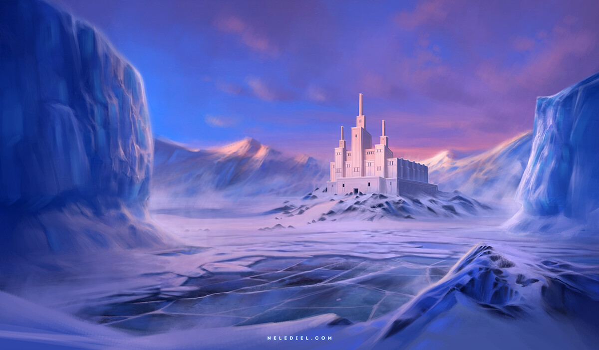 ArtStation - Fortress in the Ice Valley