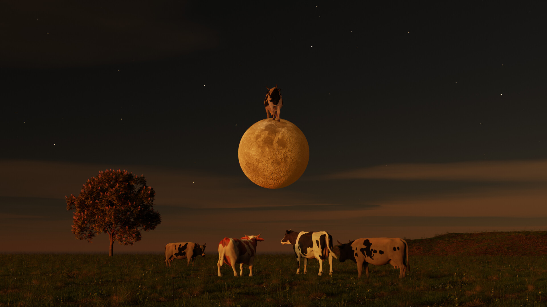 ArtStation - Cow Jumped On The Moon