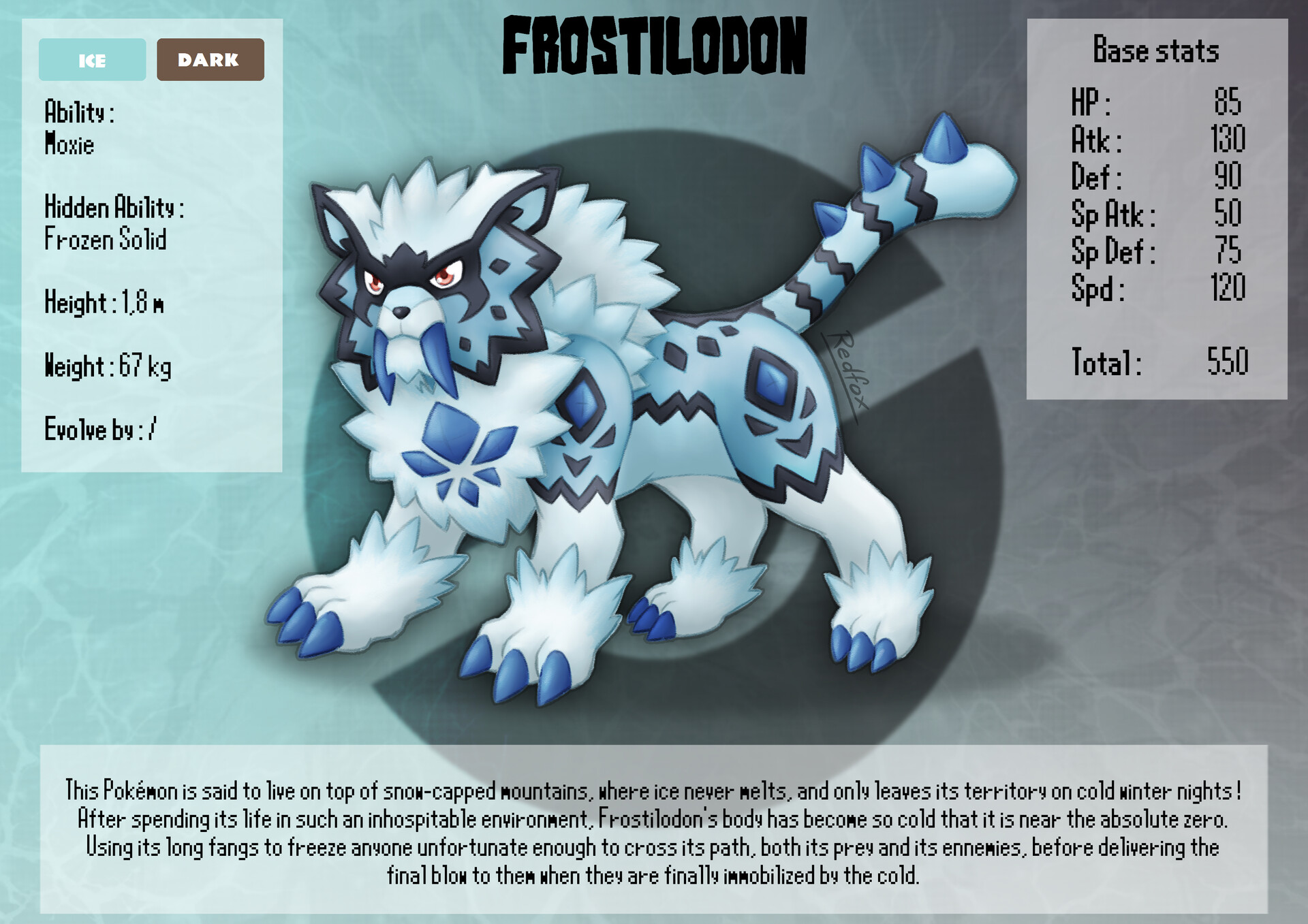Redfox The Kitsune - Artwork Pokemon VP - Frostilodon