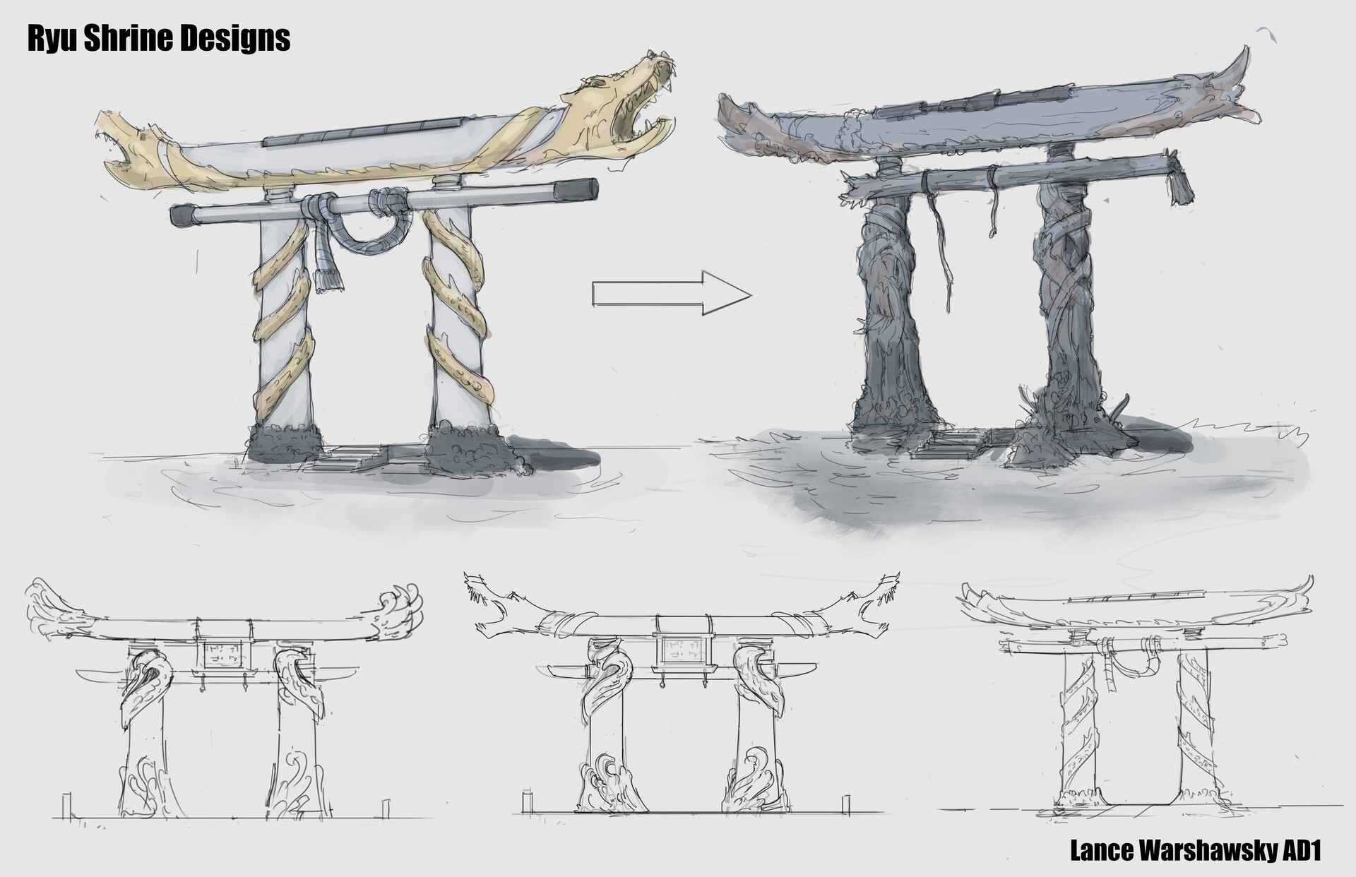 ArtStation - Street Fighter stage shrine design project