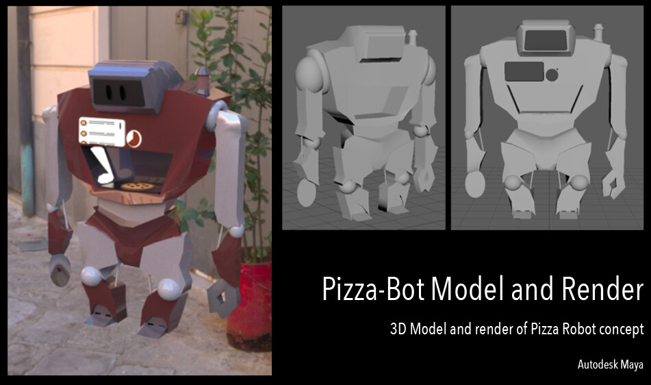 ArtStation - Pizza Robot 3D Model