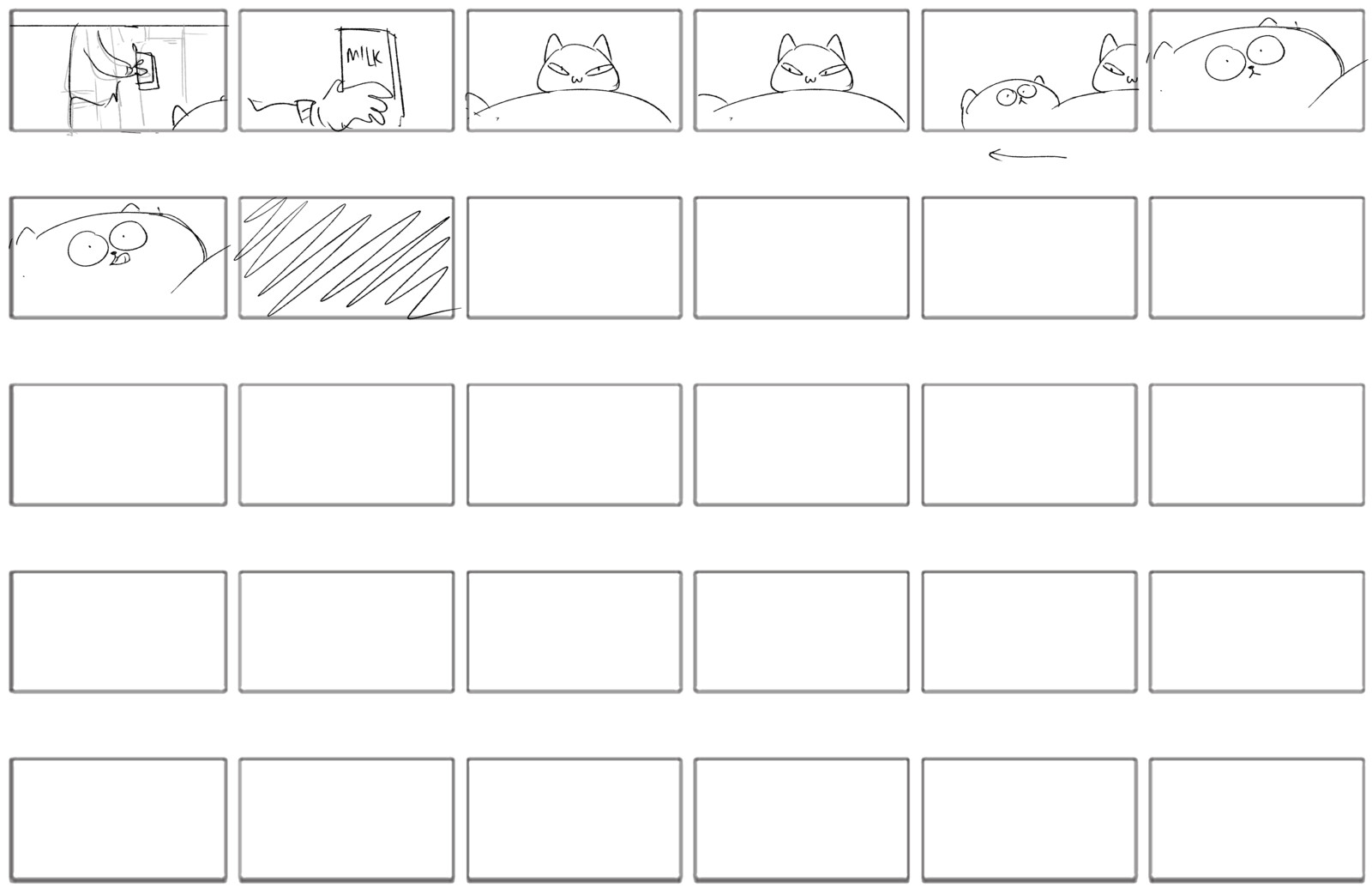 Shanie Liao - Cats Storyboard Thumbnails - WIP