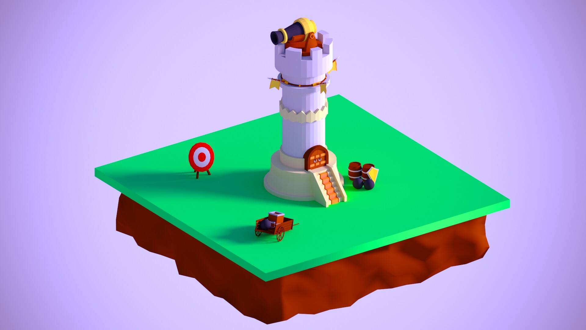 Interio design - low poly towers