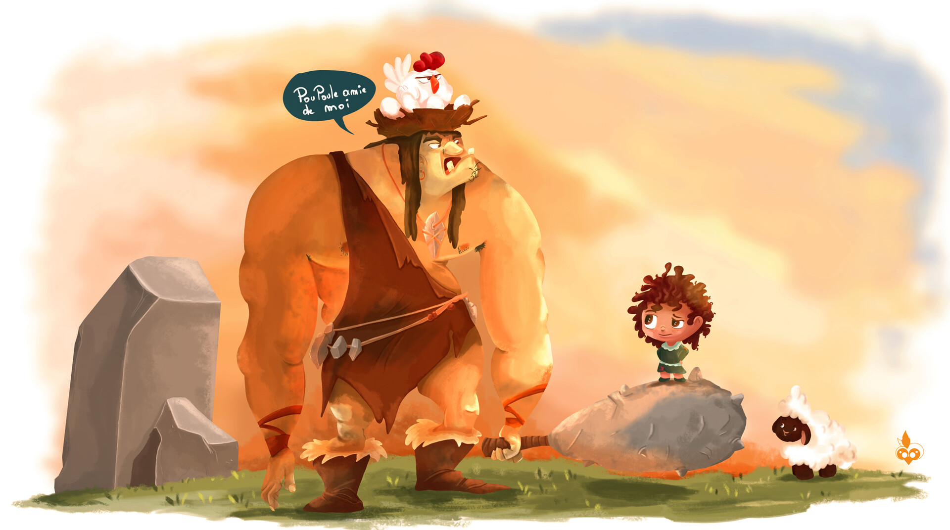 ArtStation - Themis et Moutmout face à un orque