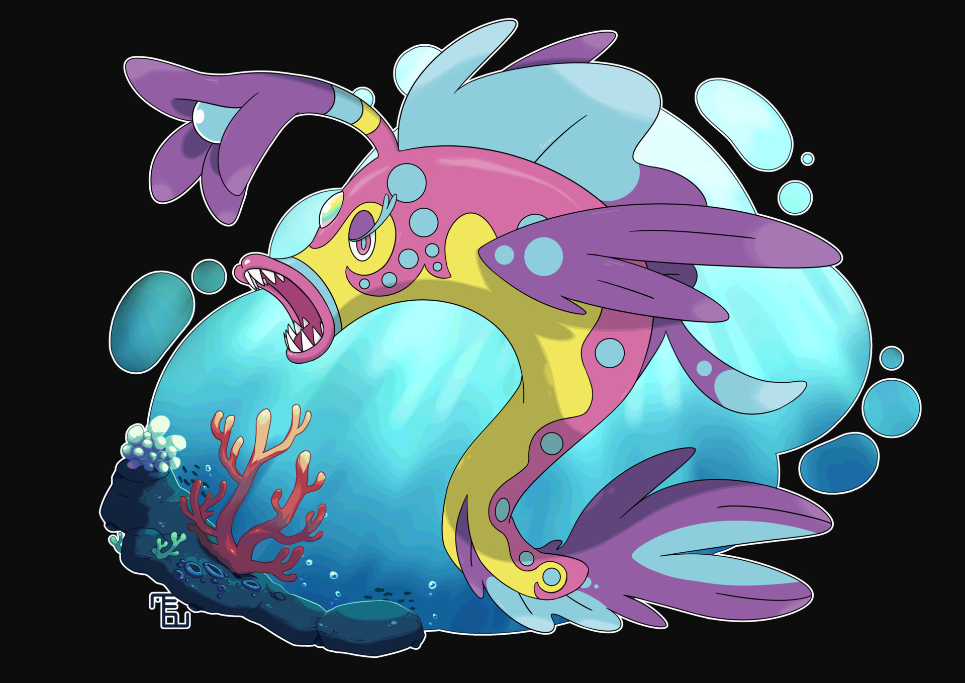 sharp teeth fish pokemon