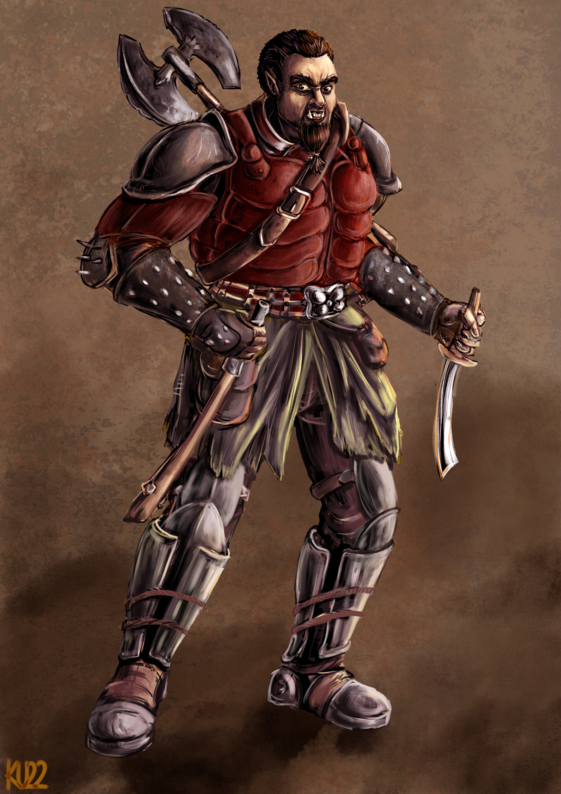 ArtStation - Fire and Power - An Ogre to A Team - art by Klaudia Uberman