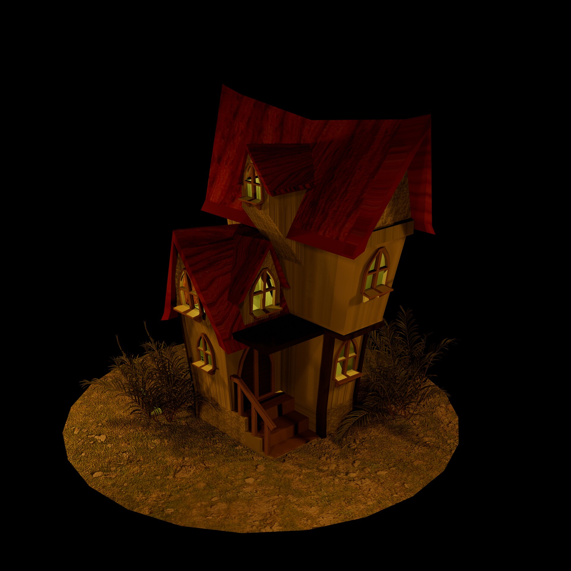 ArtStation - Halloween Haunted House 3D Modelled in MAYA