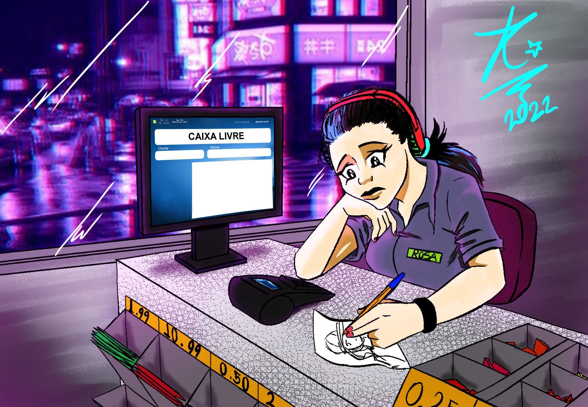 ArtStation - LO-FI girl in the cashier and gothic lady